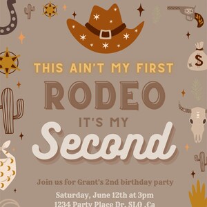 Rodeo Theme Birthday Invite, Second Birthday, Customizable Ain't My ...