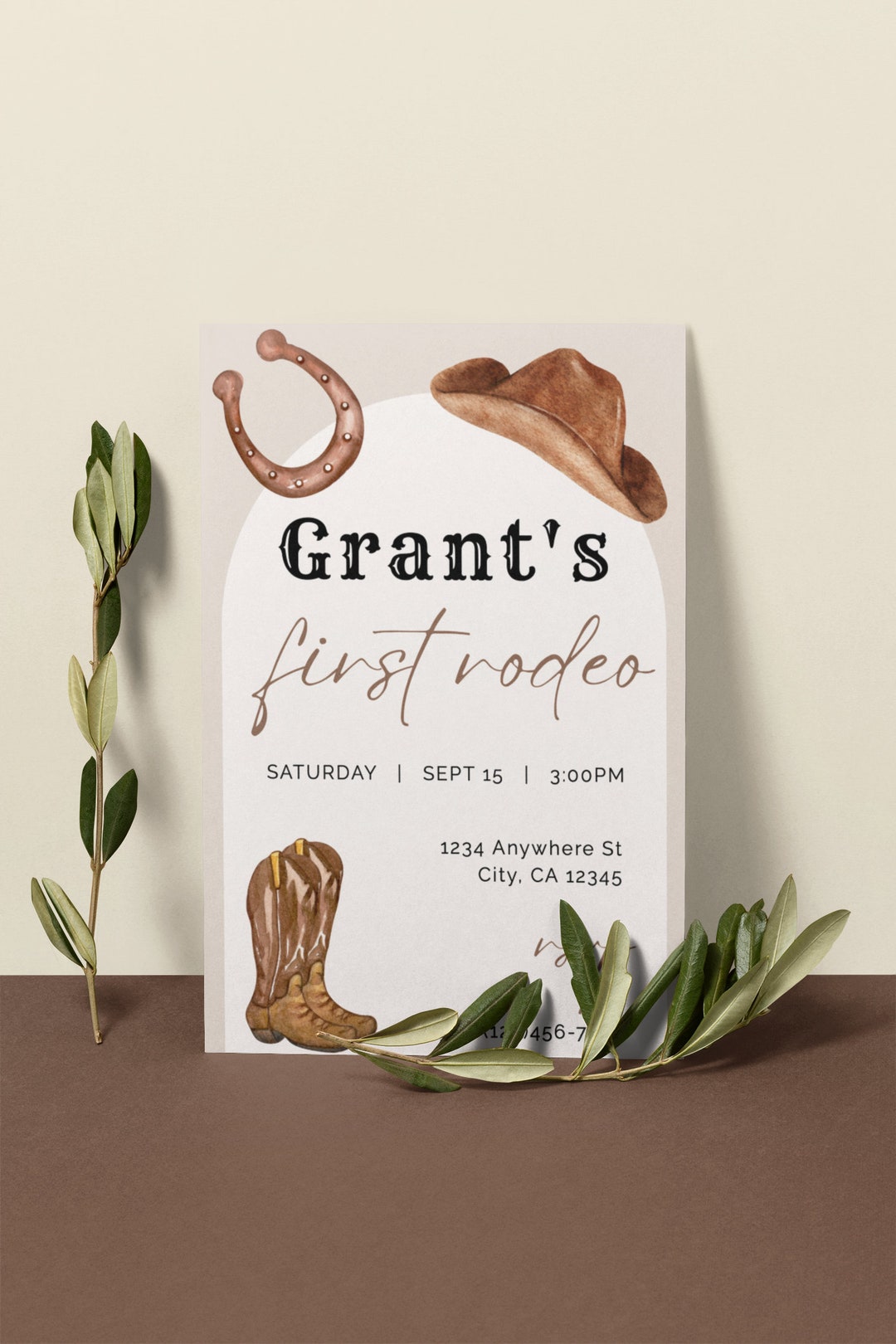 Rodeo Theme Birthday - Customizable My First Rodeo First Birthday Party ...