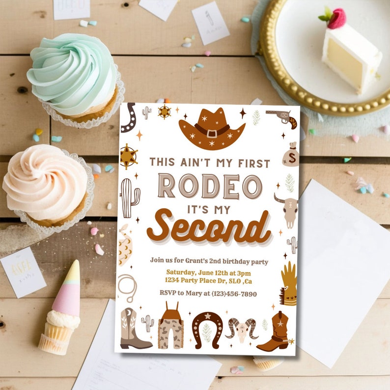 Rodeo Theme Birthday, Customizable Ain't My First Rodeo, It's My Second ...