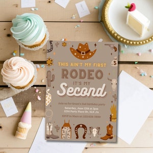 Rodeo Theme Birthday Invite, Second Birthday, Customizable Ain't My ...