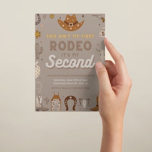 Rodeo Theme Birthday Invite, Second Birthday, Customizable Ain't My ...