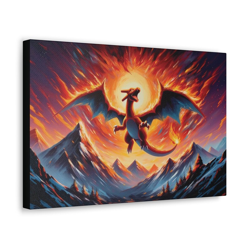 Fiery Charm: Charizard Canvas Art - Etsy