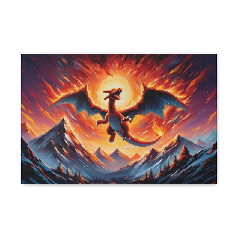 Fiery Charm: Charizard Canvas Art - Etsy