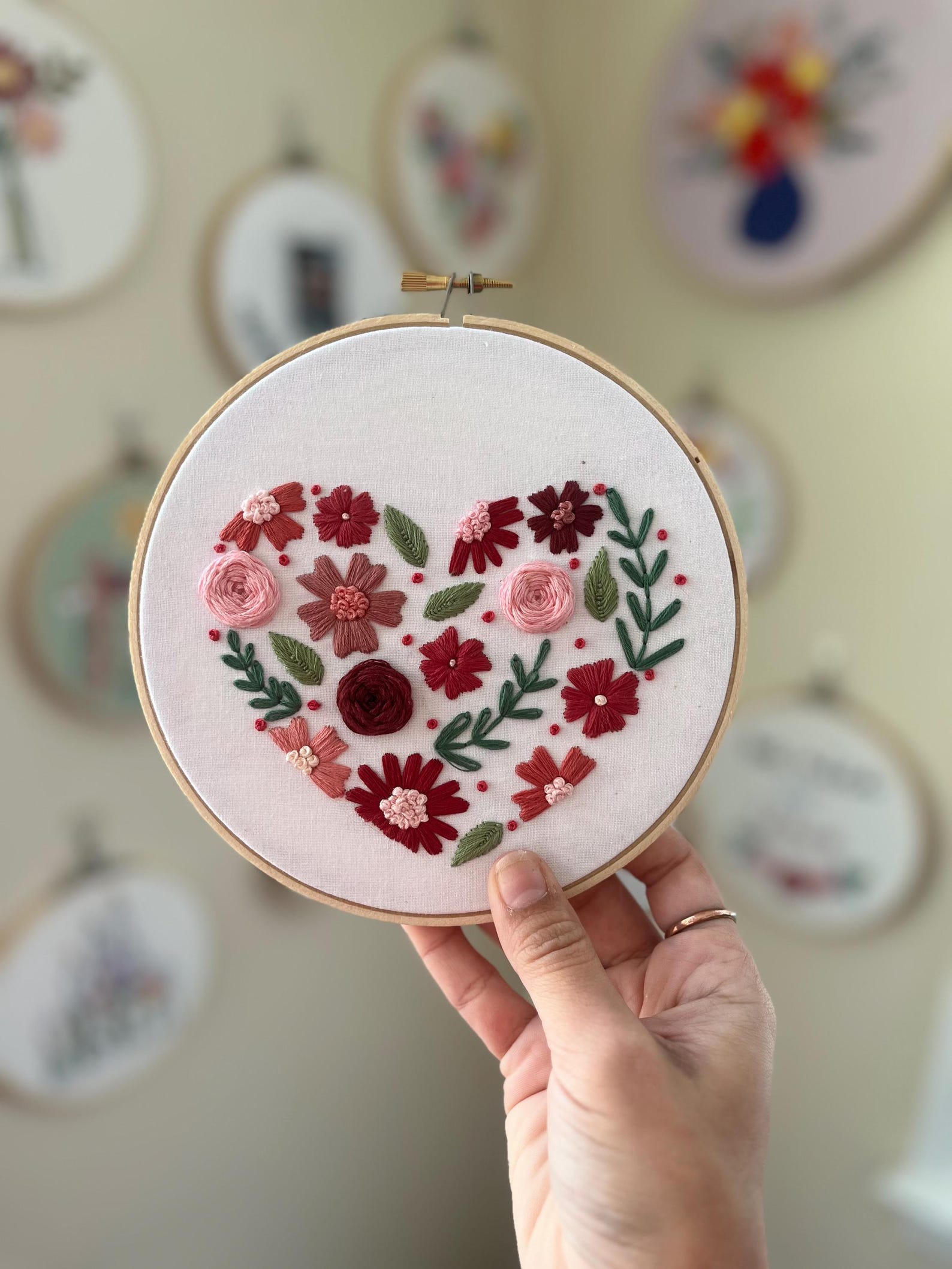 Floral Heart Embroidery PDF Pattern - Etsy