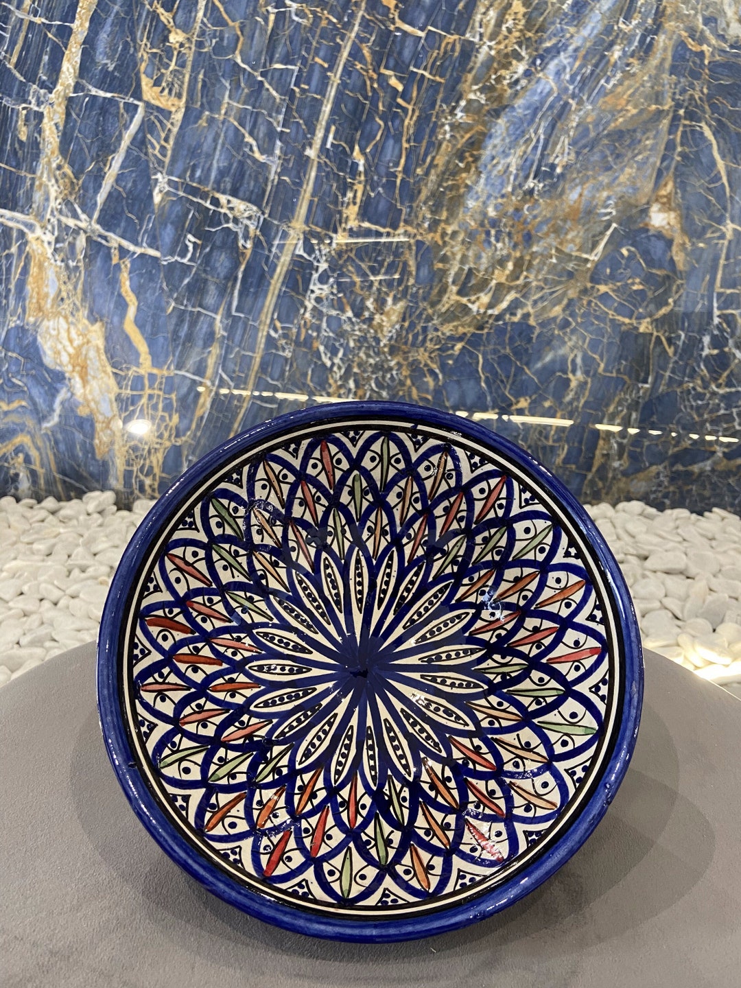 Berber Ceramic Salad Bowl From Safi moroccan Handmade and Hand Painted ...