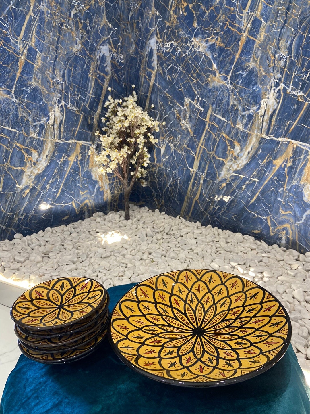 Berber Plate Set tradimaghreb, 7 Piece Dinnerware Set for 6 People - Etsy