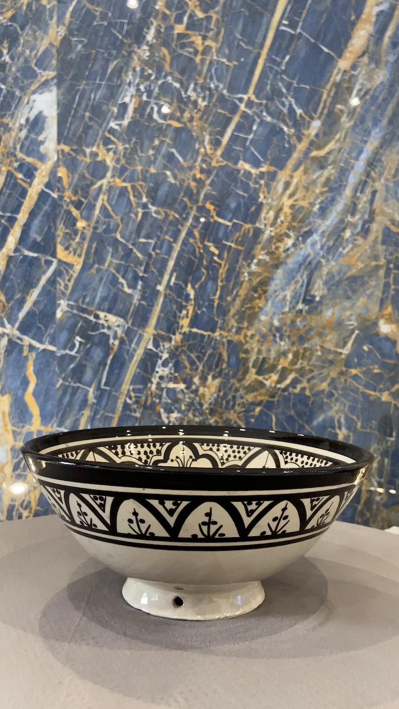 Safi Ceramic Salad Bowl moroccan Handmade and Hand Painted 20cm ...