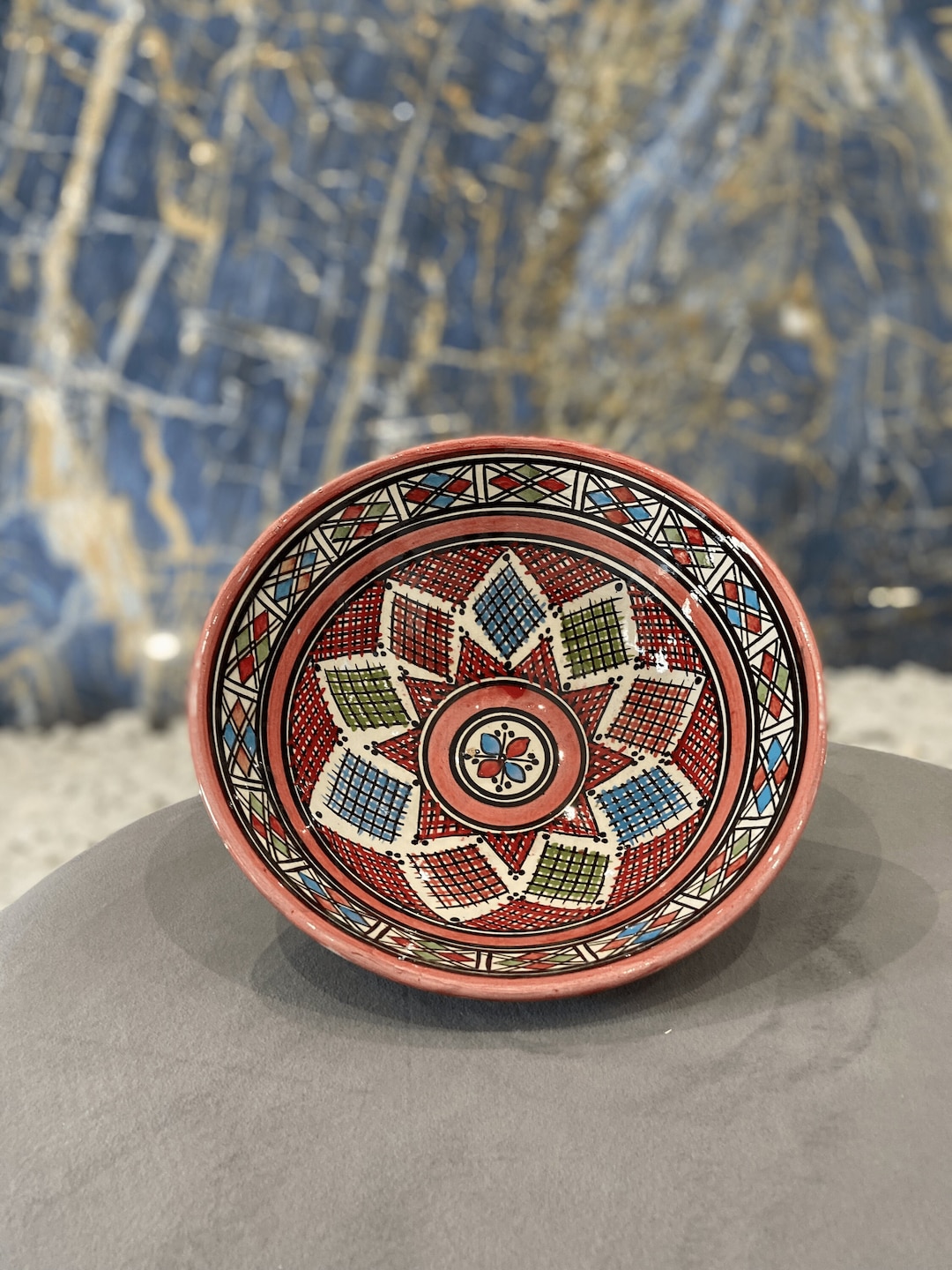 Safi Ceramic Salad Bowl moroccan Handmade and Hand Painted 20cm ...