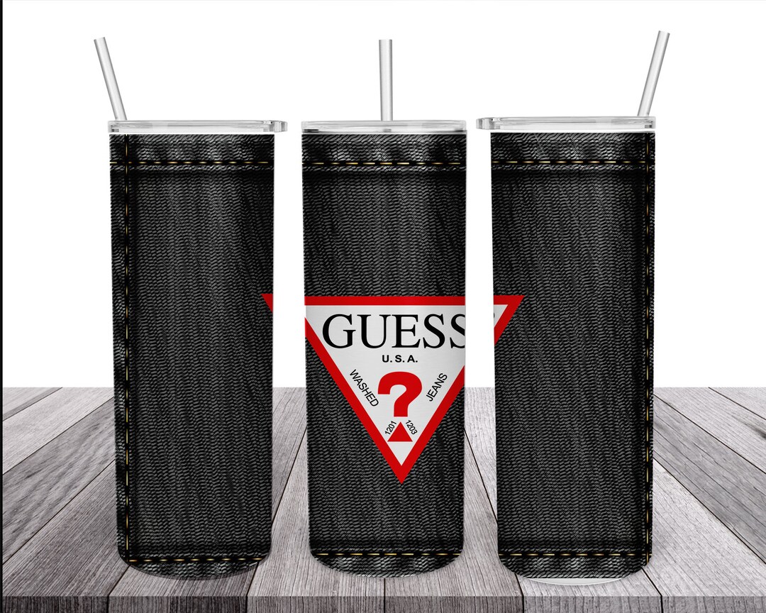 Guess Denim 20 Oz Skinny Tumbler Sublimation Design, Tumbler Wrap, 3d ...