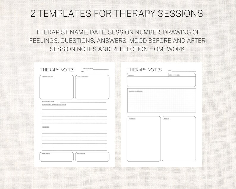 Therapy Progress Notes / Therapy Tracker / Therapy Counseling ...