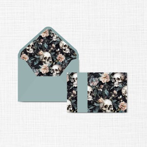 Floral Macabre Pattern Pack, 6 Seamless Pattern With Flowers and Skulls ...