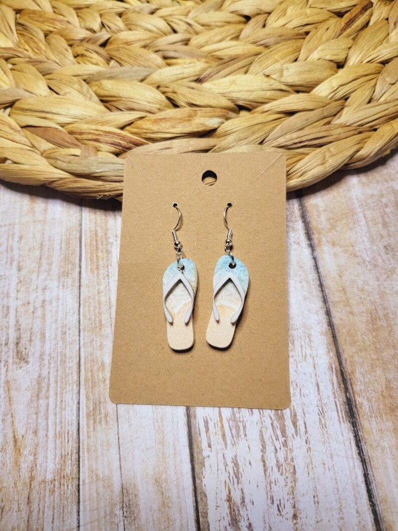 Beach Mini Flip Flop Earrings, Laser Cut Acrylic Earrings, Sandel ...