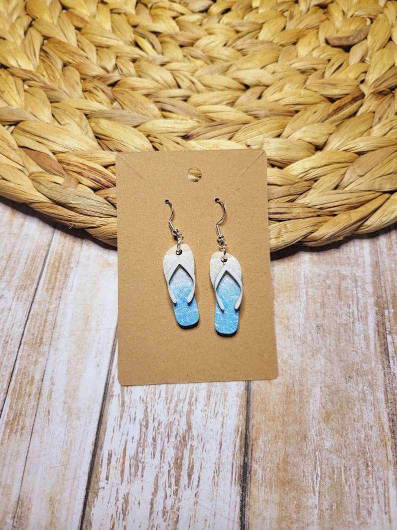 Beach Mini Flip Flop Earrings, Laser Cut Acrylic Earrings, Sandel ...