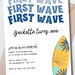 First Wave Invitation Summer First Birthday Party Surfer Birthday Party ...
