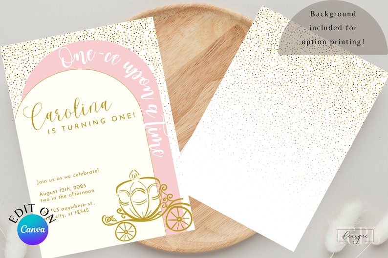 One-ce Upon A Time Invitation Princess Fairytale First Birthday Party ...