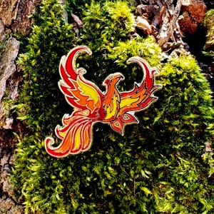 Set of 5 Fiery Phoenix Metal Enamel Lapel Pins - Etsy
