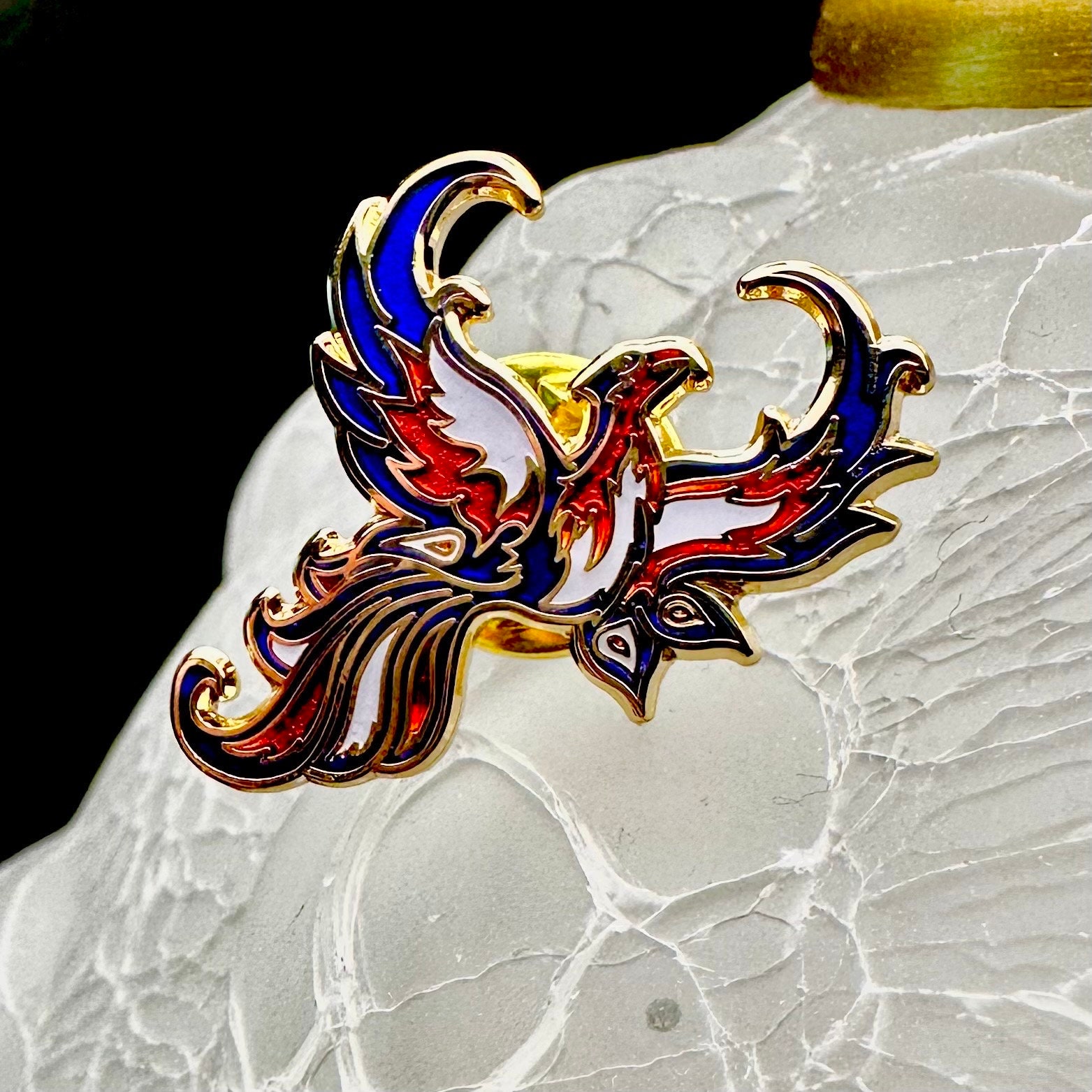 Set of 5 Fiery Phoenix Metal Enamel Lapel Pins - Measures 25mm - Etsy