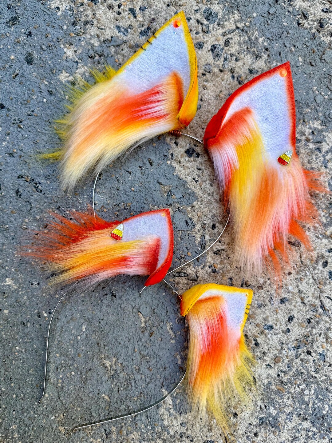 Cosplay Costume Mismatched Candy Corn Halloween 2025 Faux Fur Kitten ...