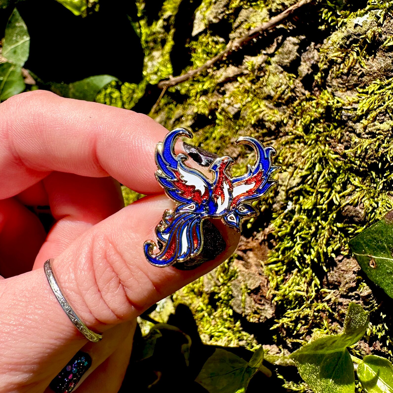 Set of 5 Fiery Phoenix Metal Enamel Lapel Pins - Measures 25mm - Etsy