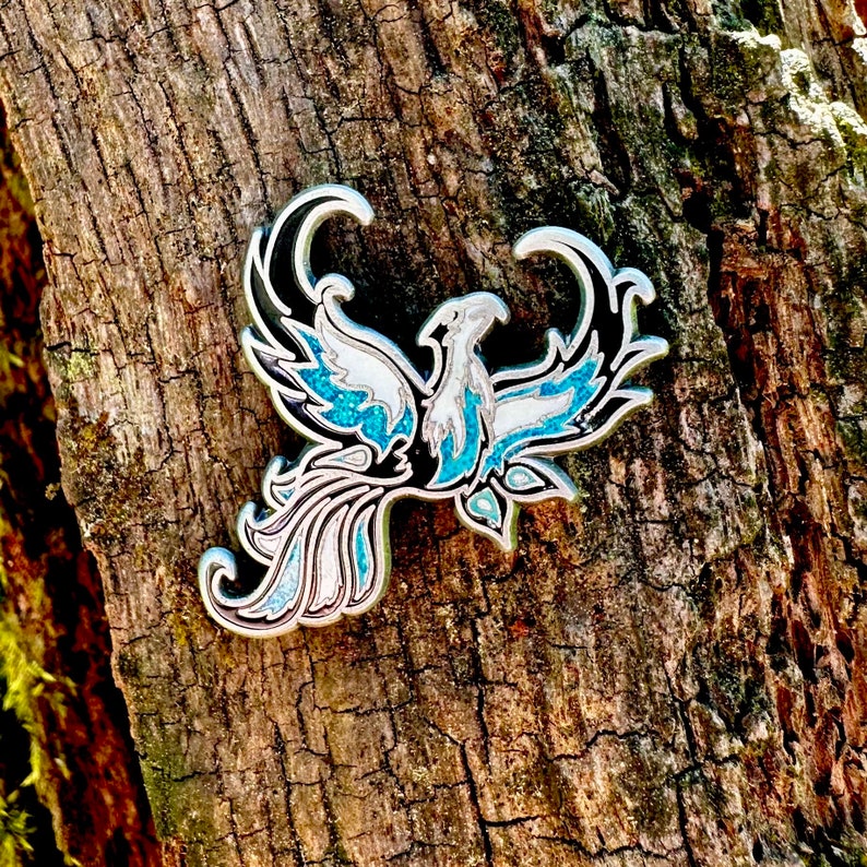 Set of 5 Fiery Phoenix Metal Enamel Lapel Pins - Measures 25mm - Etsy