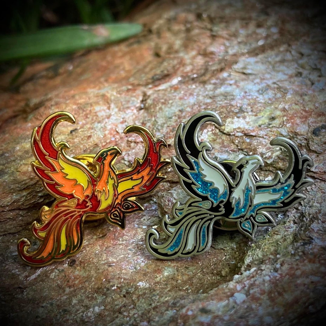 BULK/WHOLESALE 25 or 50 Fiery Phoenix Metal Enamel Lapel Pins - Etsy