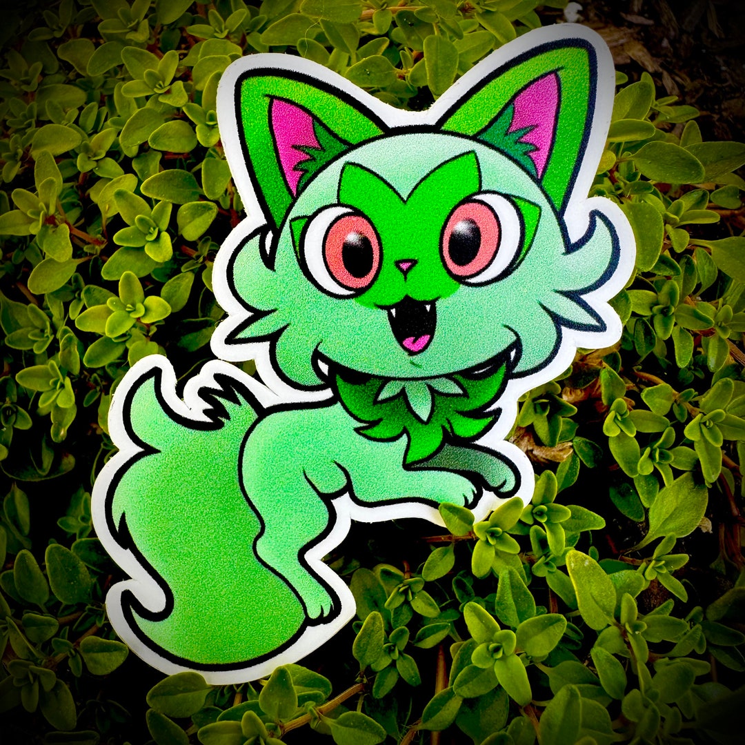 Grass Cat Sprigatito Matte Sticker Decal - Etsy