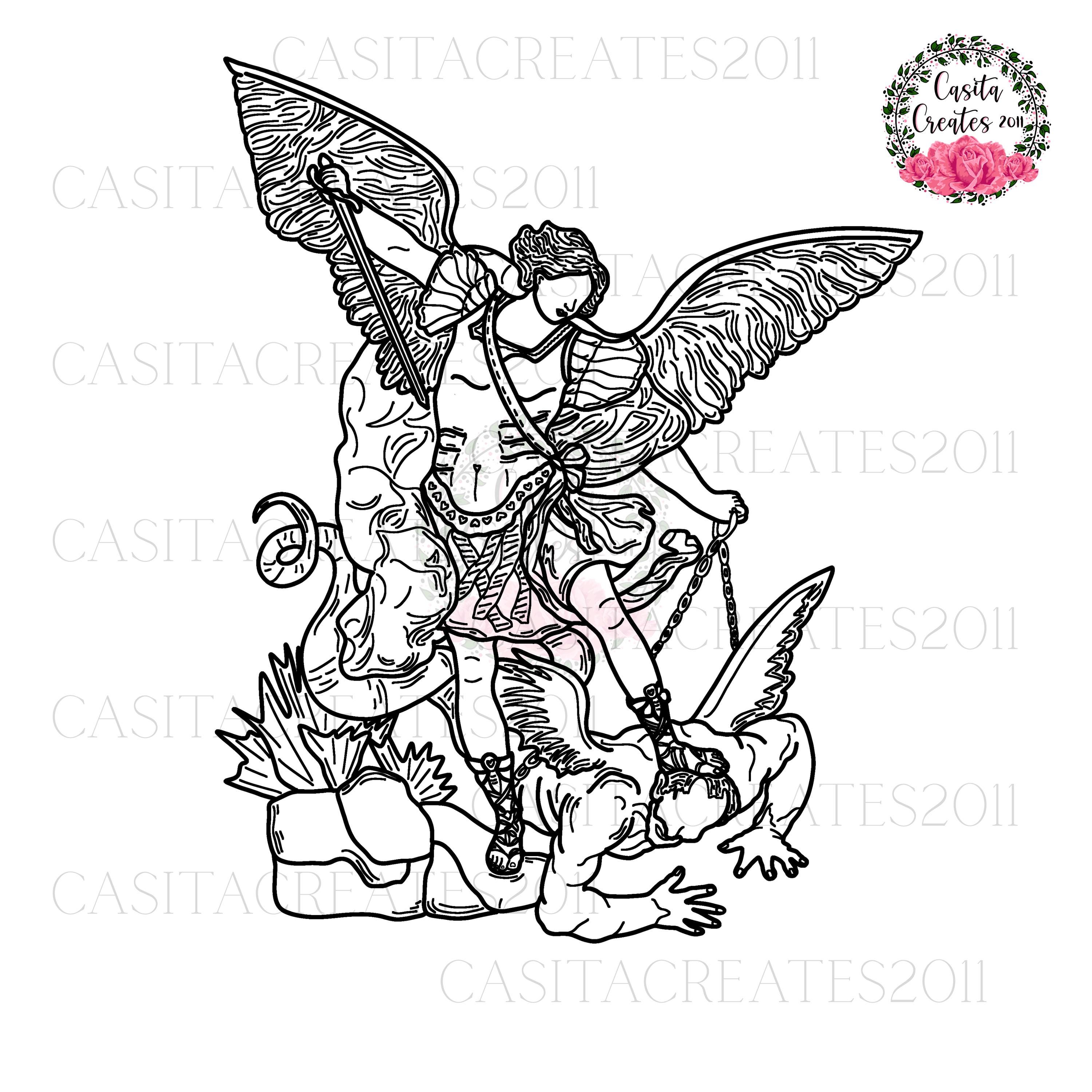 San miguel arcangel tattoo drawing - Bronctattooaus.com
