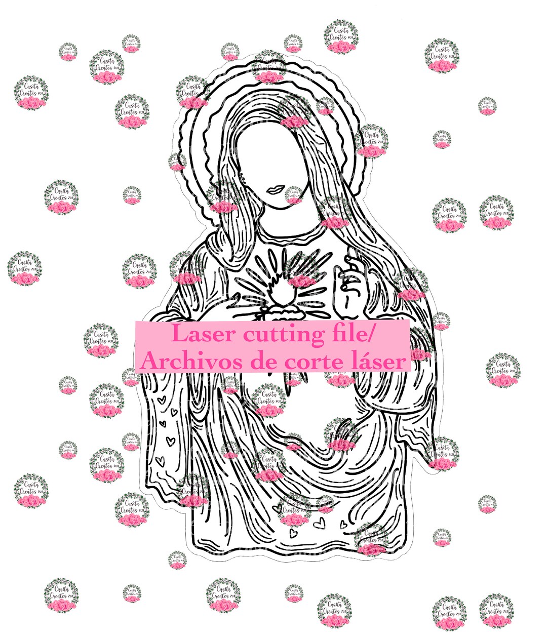 Sagrado Corazon De Maria SVG, Sacred Heart of Mary, Sacred Heart of ...
