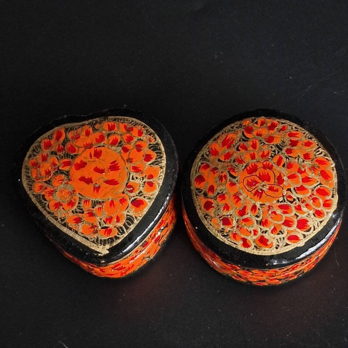 Handpainted Paper Mache Heart Shaped Kashmiri Box - Etsy