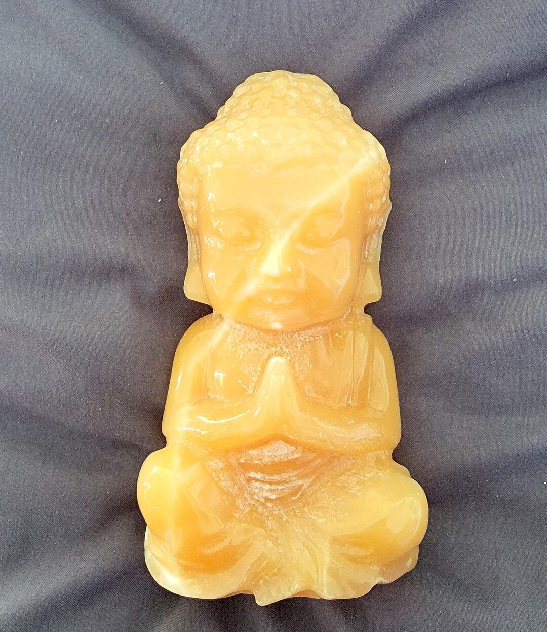 Hand Carved Yellow Calcite Buddha Statue - Etsy