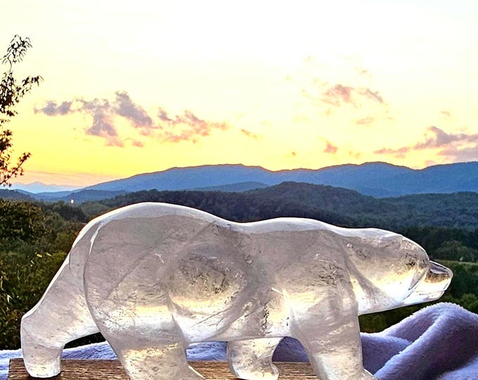 Hand Carved to a Smooth Finish, This Quality Clear Quartz Bear is a One ...