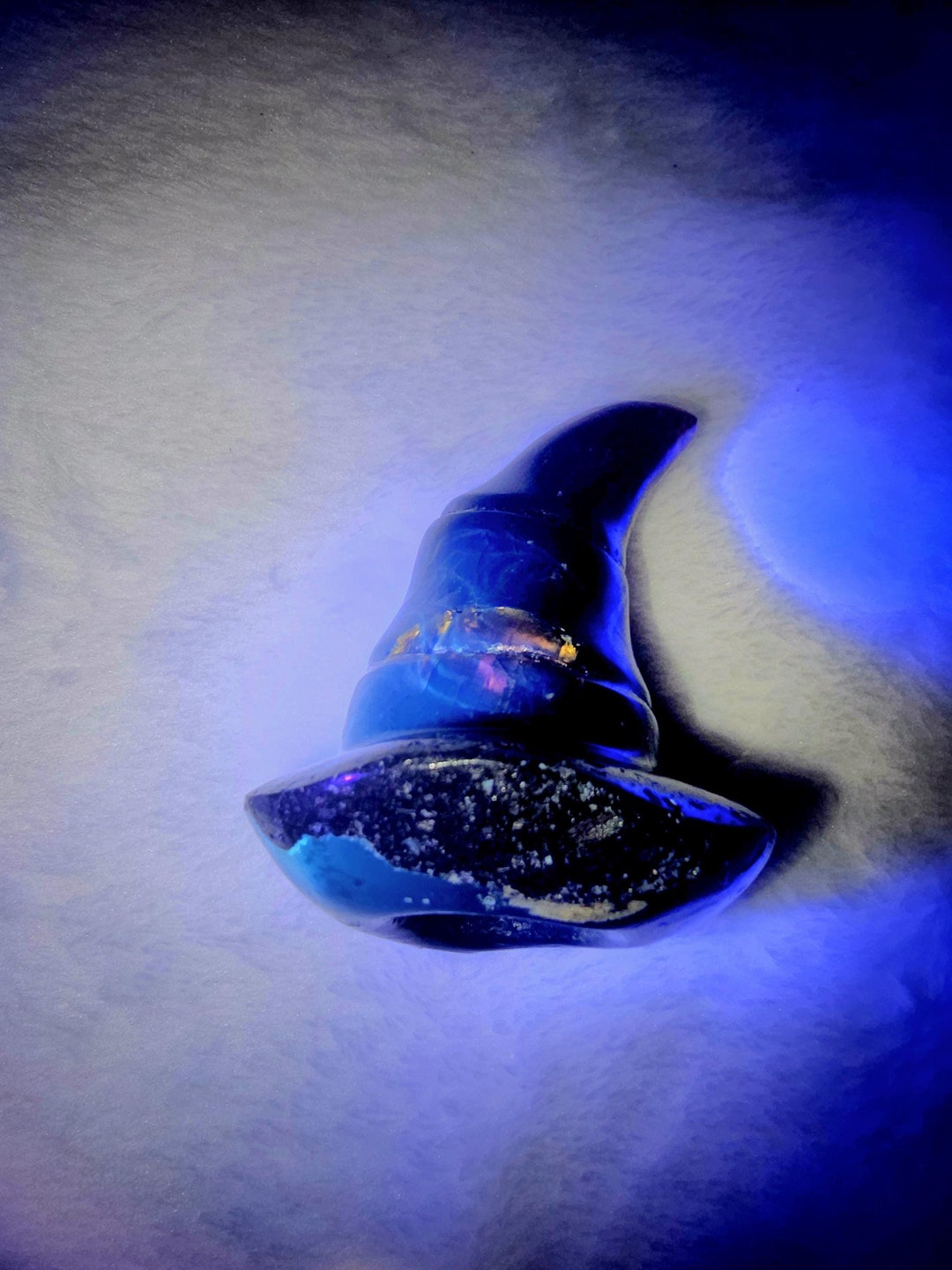 Sumatran Blue/fire Amber Carved Witch's Hat With Sparks of Orange Fire ...