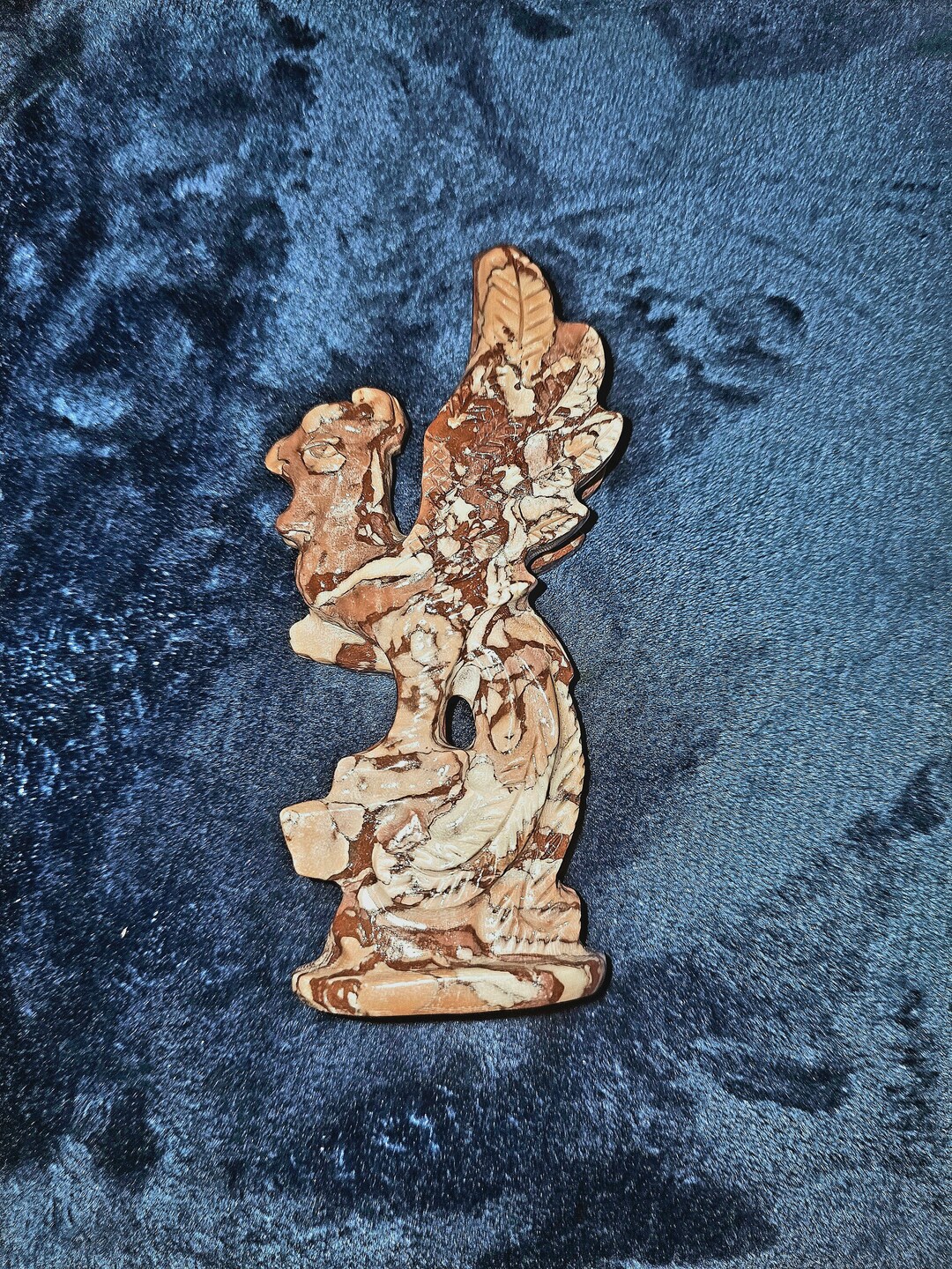 Rare Peach Brecciated Jasper Hand Carved Phoenix. One of a Kind Bird ...