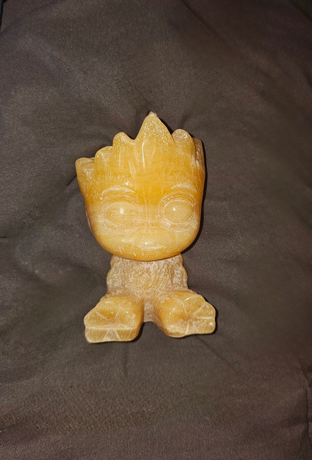 Groot Carving of Yellow Calcite. - Etsy
