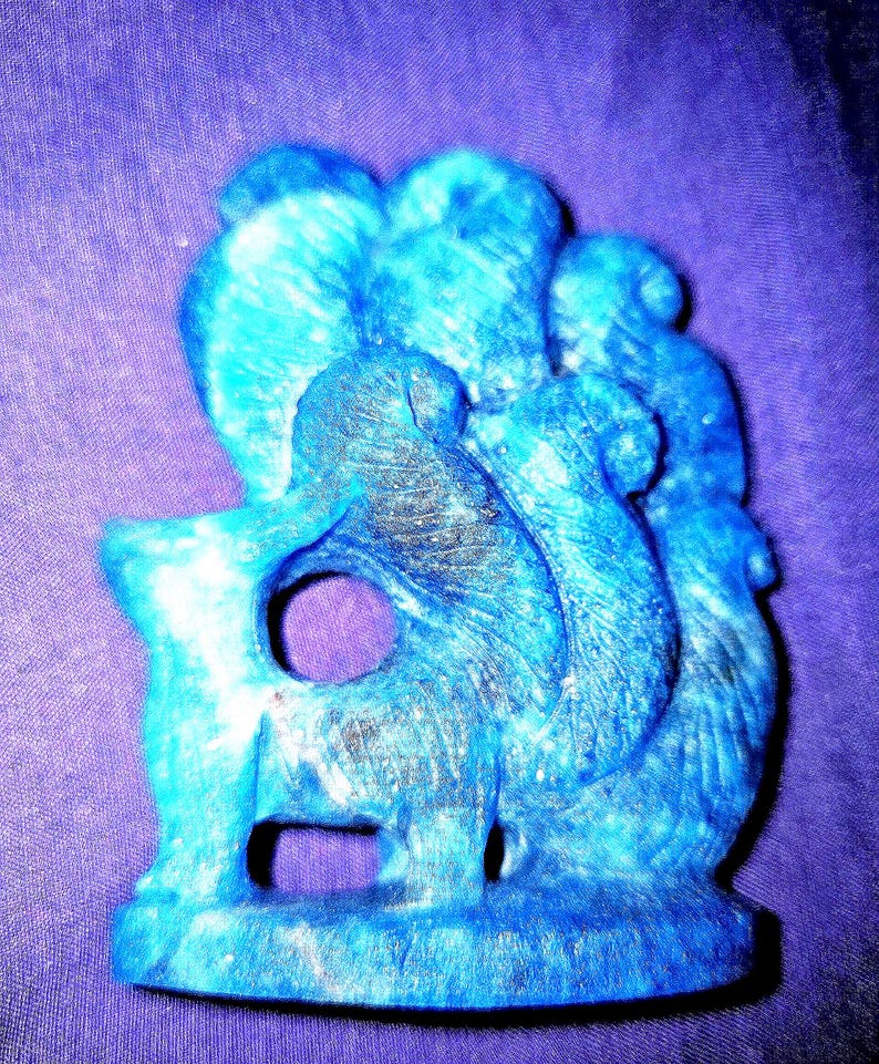 Blue Apatite Nine Tailed Fox Sculpture: Hand Carved Kitsune - Etsy