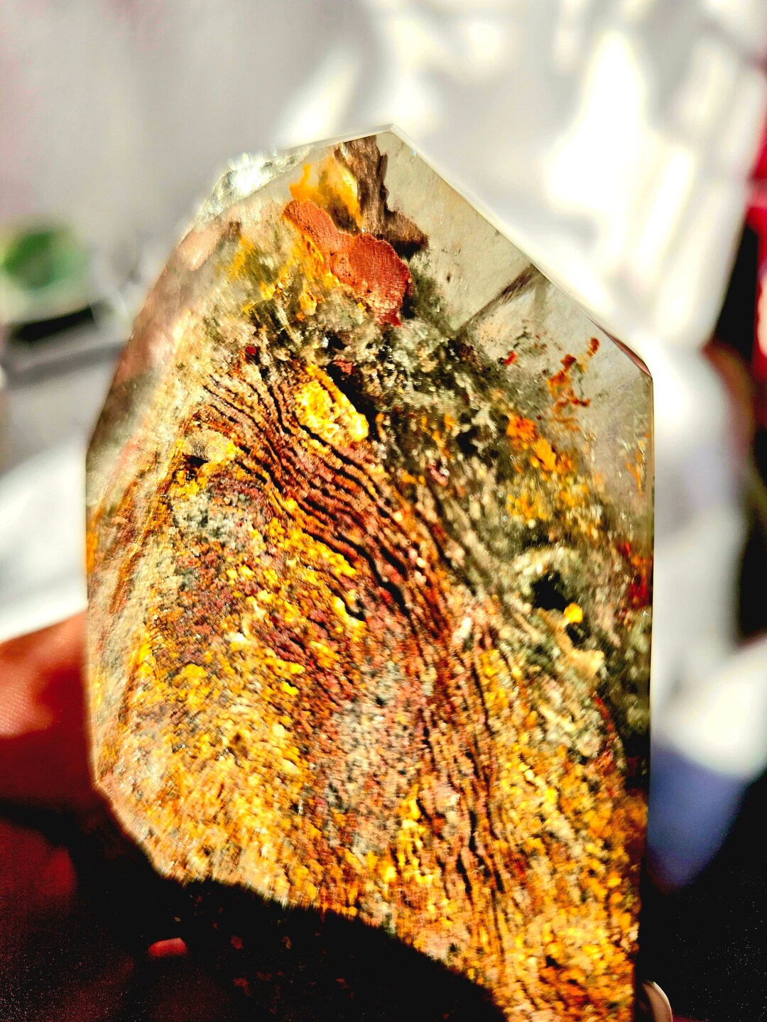 Garden Quartz Freeform With Clear Quartz and Multi-colored "flower ...