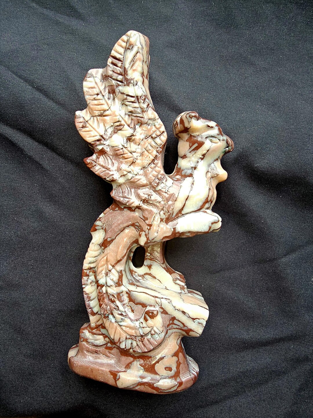 Rare Peach Brecciated Jasper Hand Carved Phoenix. One of a Kind Bird ...