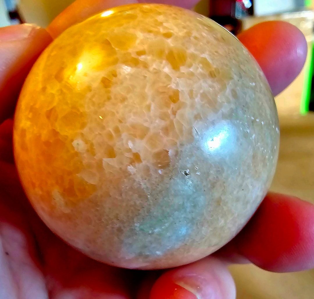 Large Golden Ray High Vibration Crystal Ball. Himalayan Gold Quartz ...