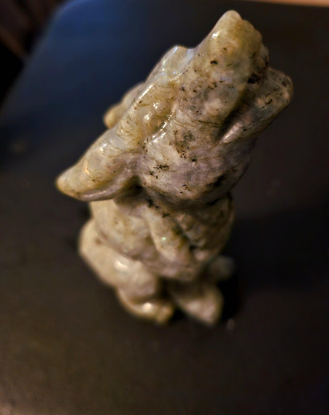 Hand Carved and Unique Wolf/coyote Labradorite Sculpture. Howling at ...