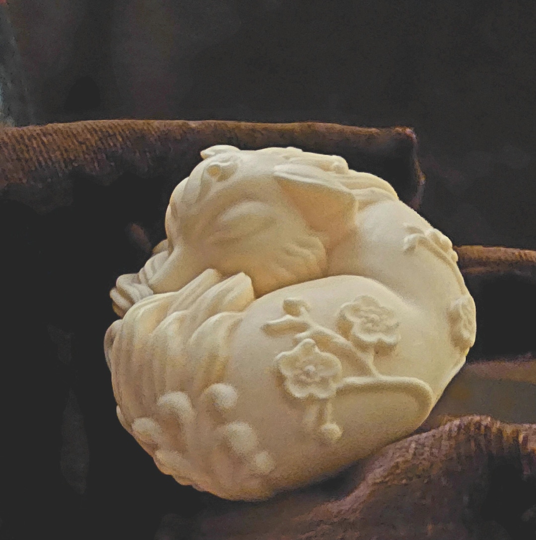 Sleeping Nine Tailed Fox Carving. Kitsune Ivory Tagua Nut Sculpture. - Etsy
