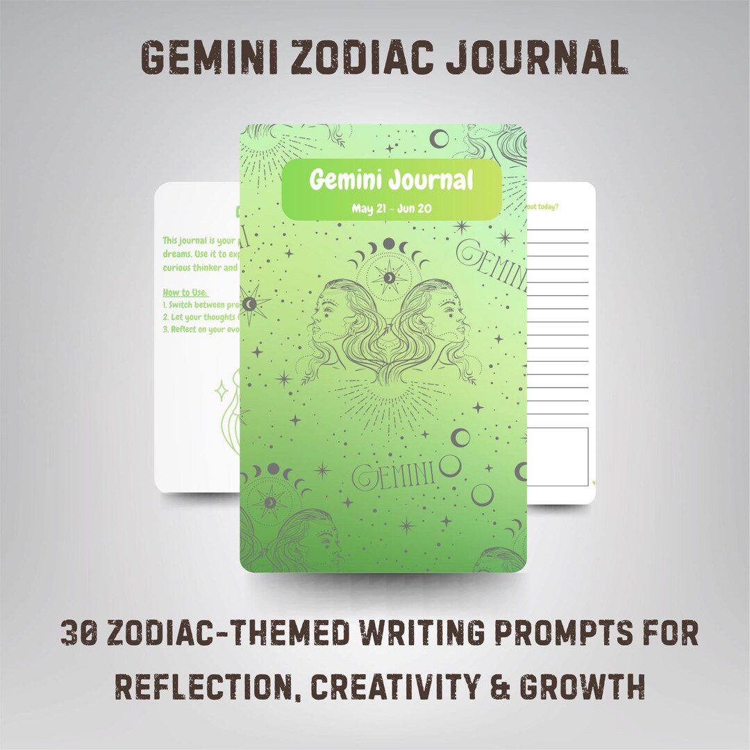 Gemini Writing Prompt Journal | Dual Energy | Digital & Printable ...