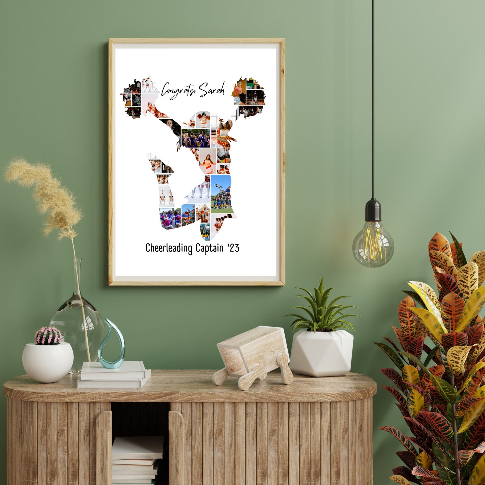 EDITABLE Cheerleader Photo Collage, Cheerleader Captain Collage, Custom ...