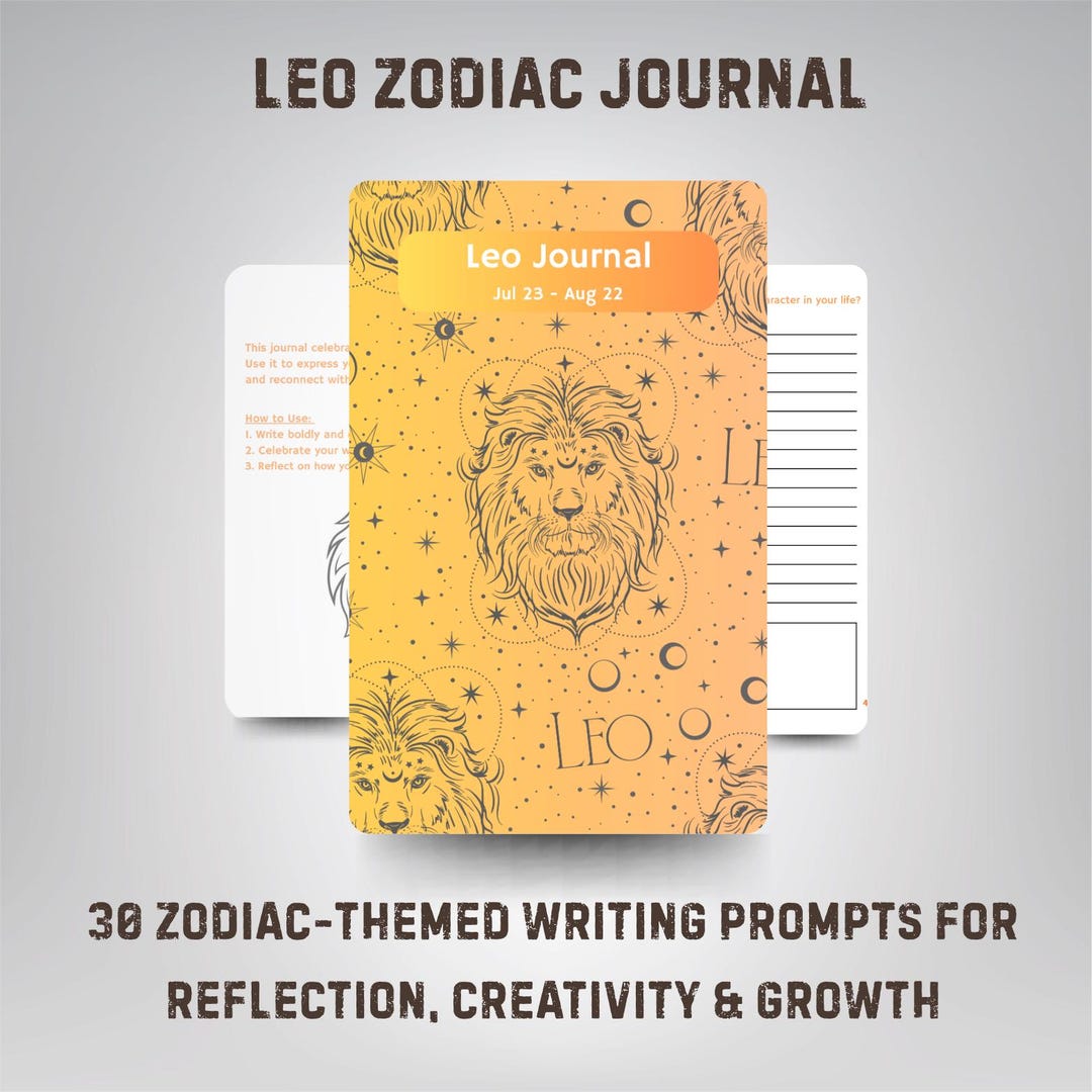 Leo Writing Prompt Journal | Golden Glow | Digital & Printable ...