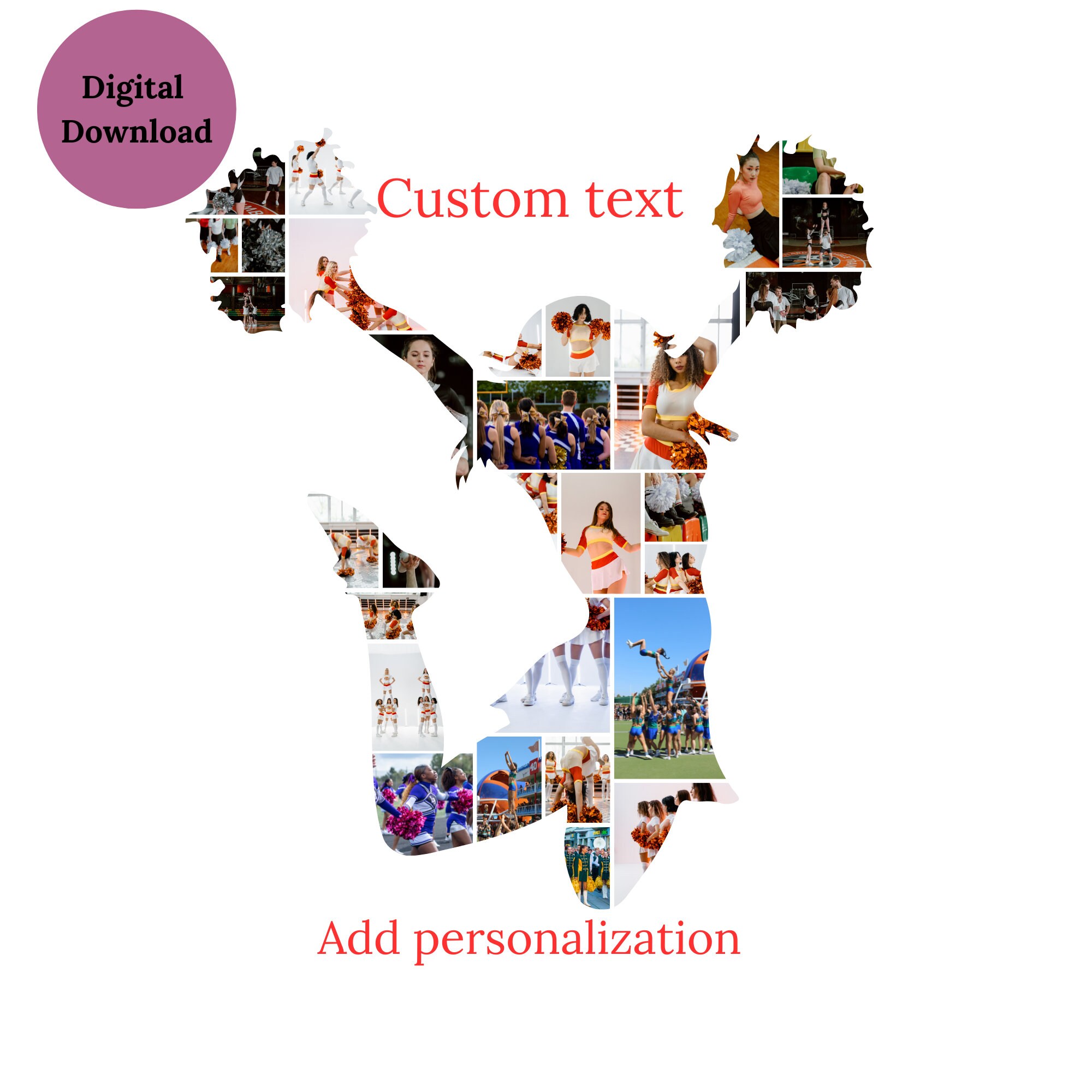 EDITABLE Cheerleader Photo Collage, Cheerleader Captain Collage, Custom ...