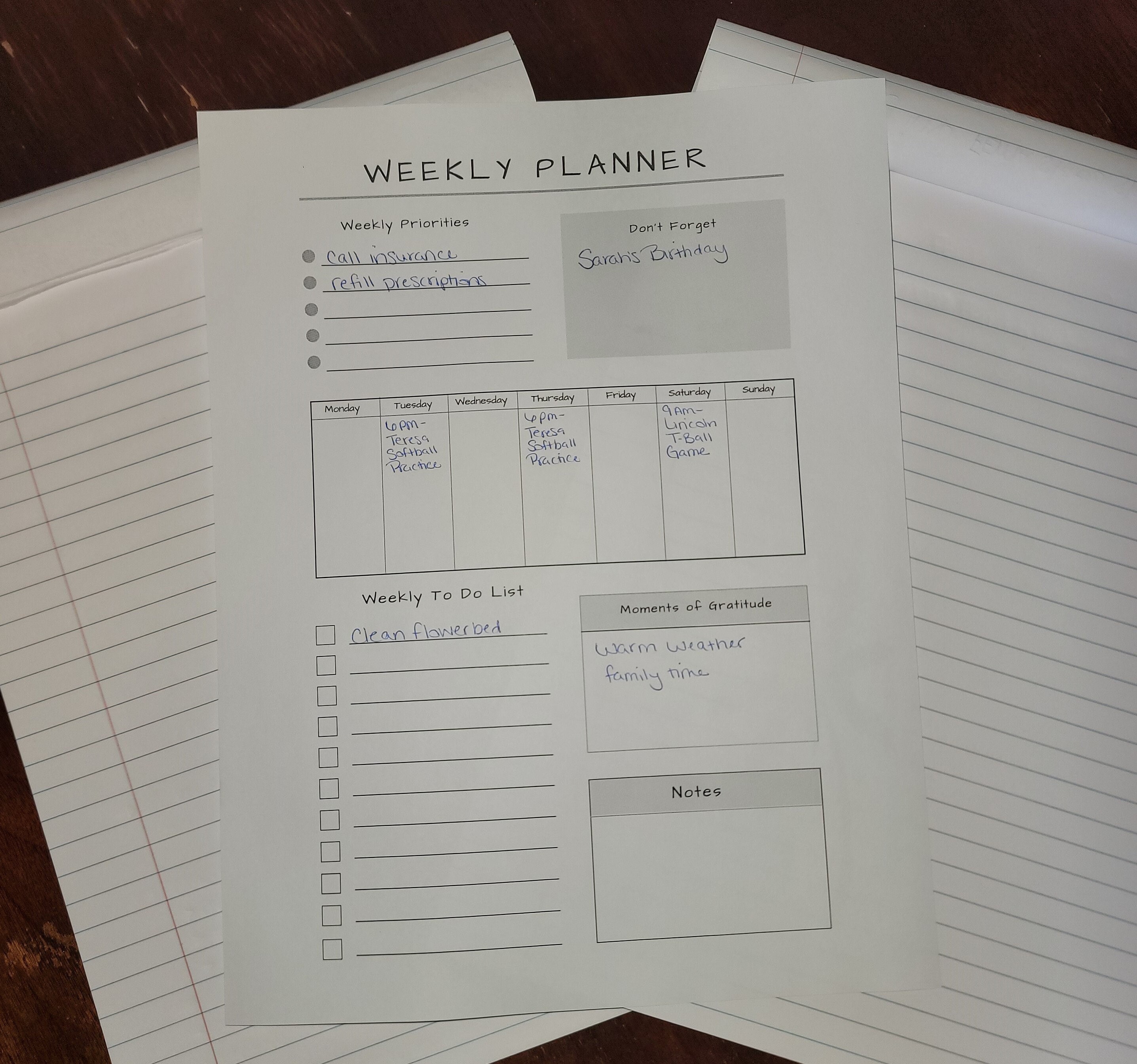 Weekly Dashboard Planner Printable, Printable Minimalist Design Weekly ...