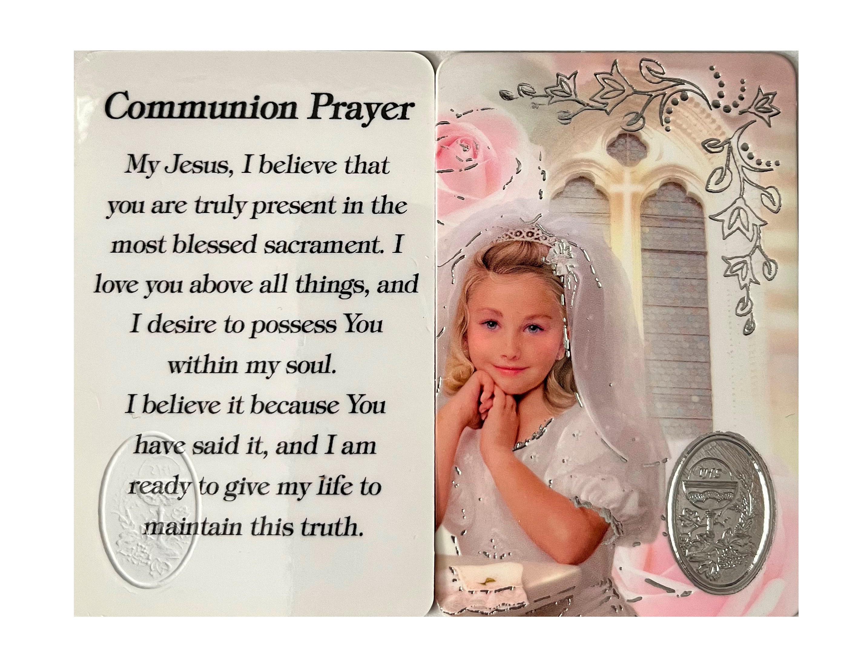 First Communion Prayer Card Girl - Etsy
