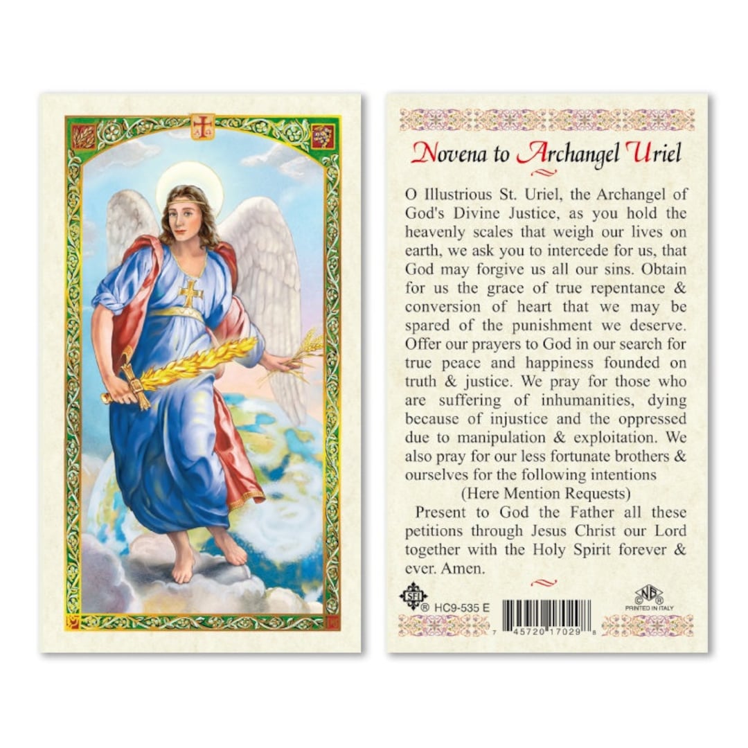 Archangel Uriel Prayer Card - Etsy