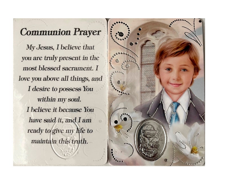 First Communion Prayer Card - Etsy