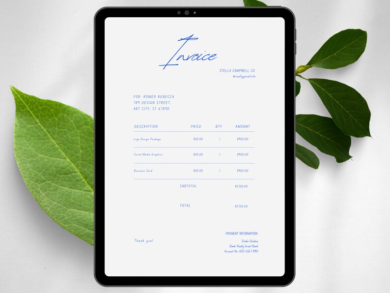 Handwritten Small Business Invoice Template for Bakers, Pastry Chefs ...