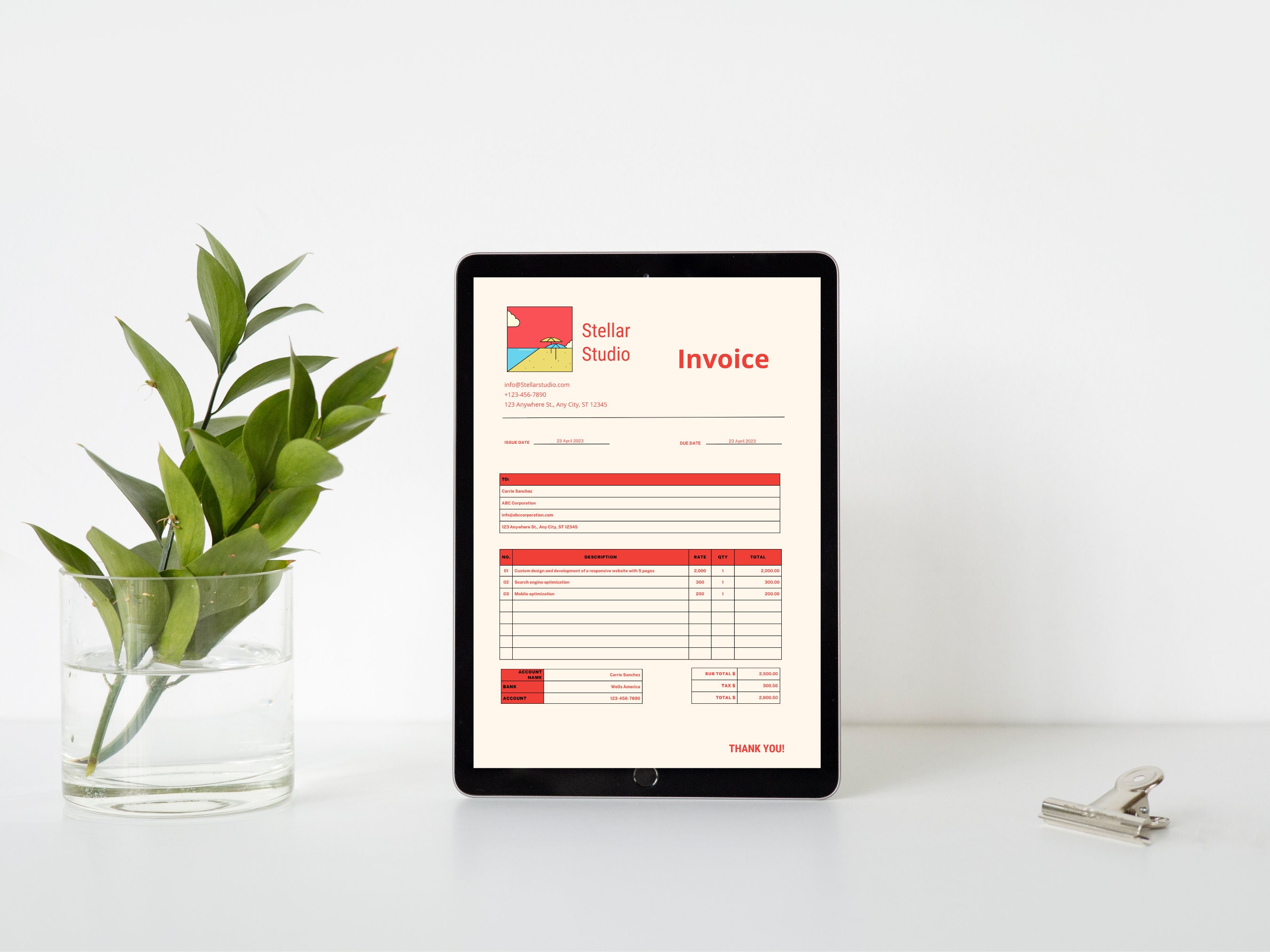 Detailed Creative & Customizable Invoice Template for Illustrators ...